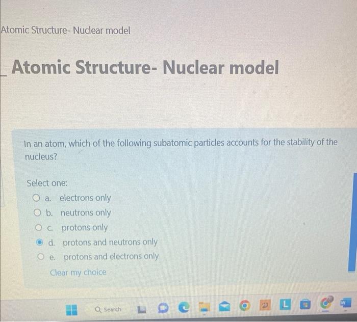 Solved Atomic Structure- Nuclear model In an atom, which of | Chegg.com