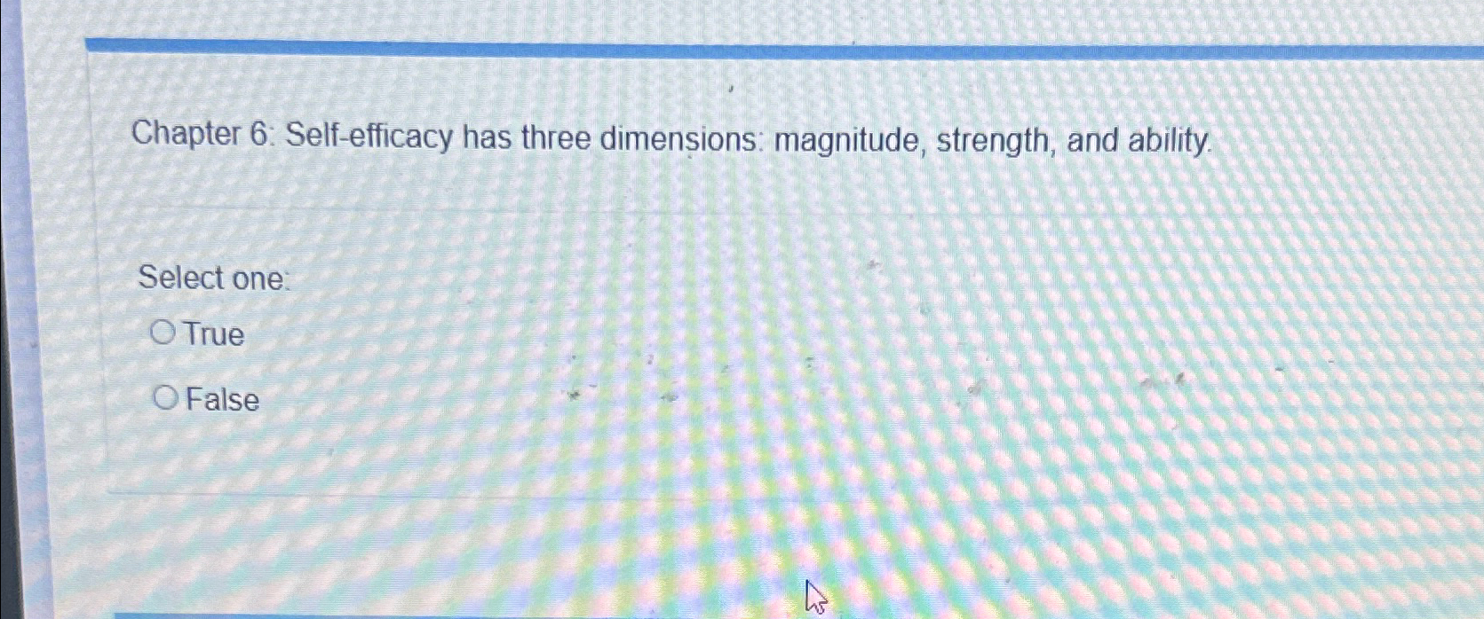 Solved Chapter 6: Self-efficacy has three dimensions: | Chegg.com