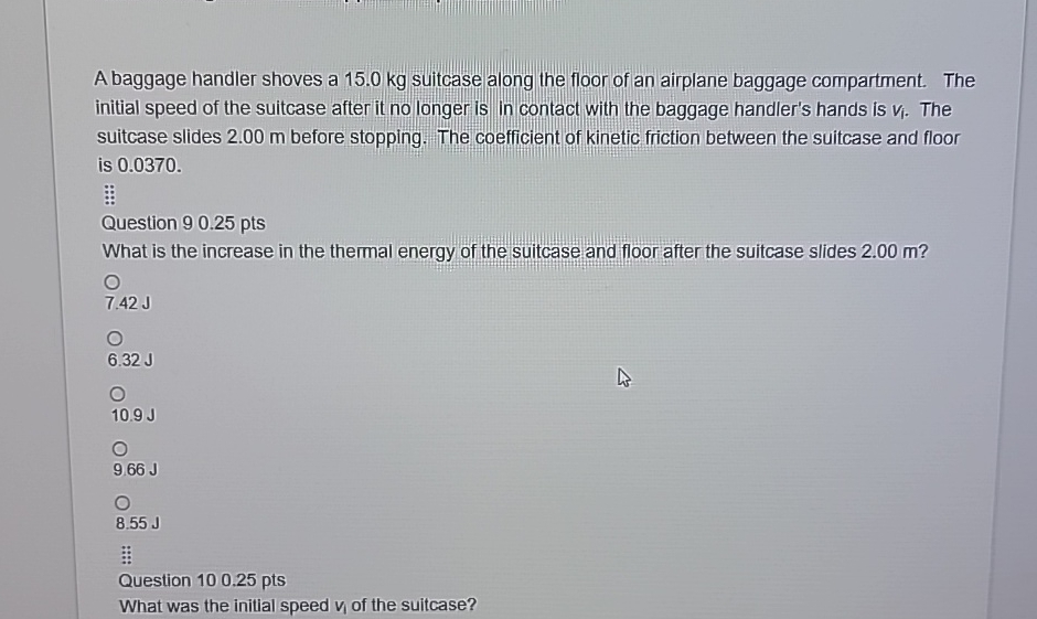 Solved A baggage handler shoves a 15.0kg ﻿suitcase along the | Chegg.com