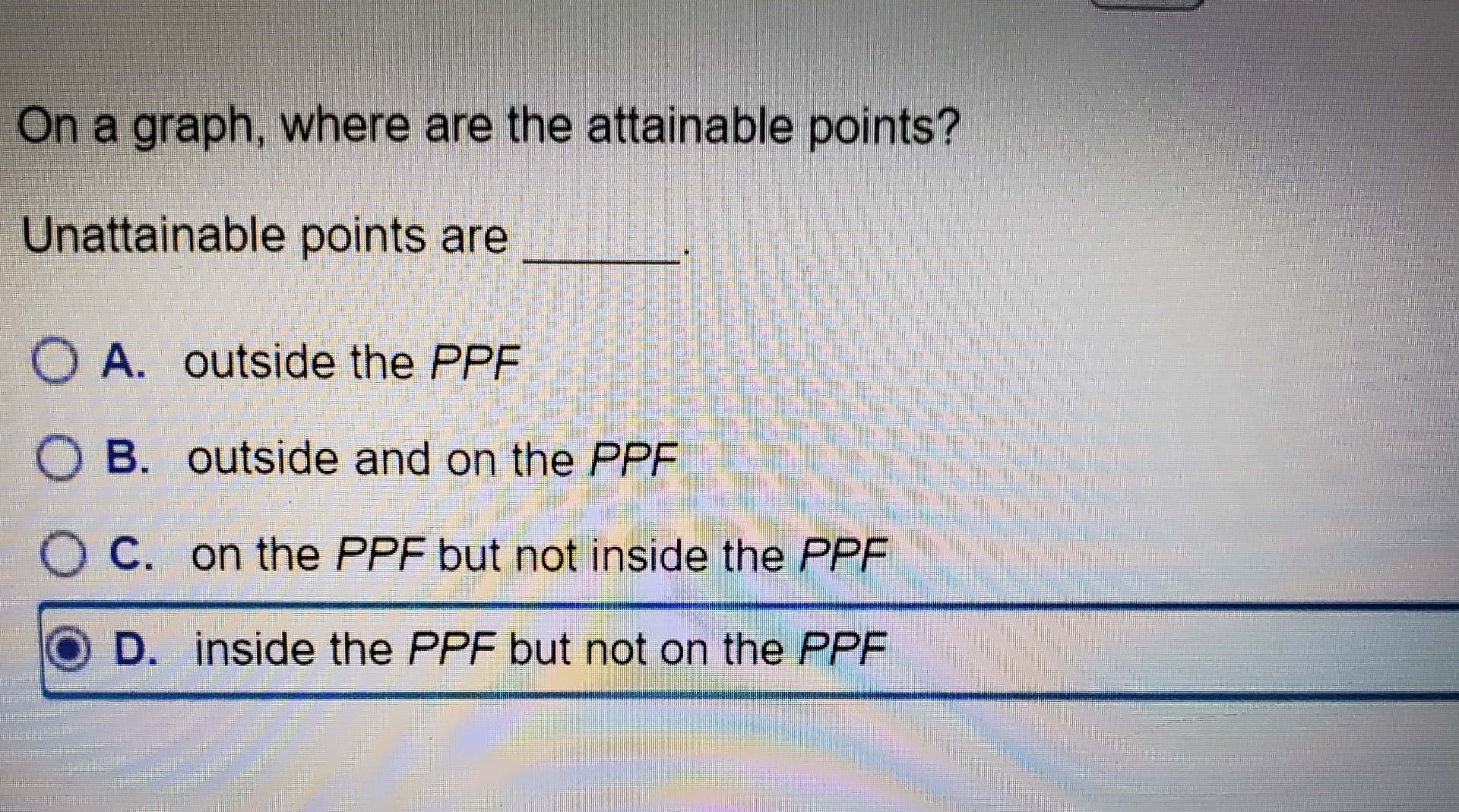Solved On a graph, where are the attainable | Chegg.com