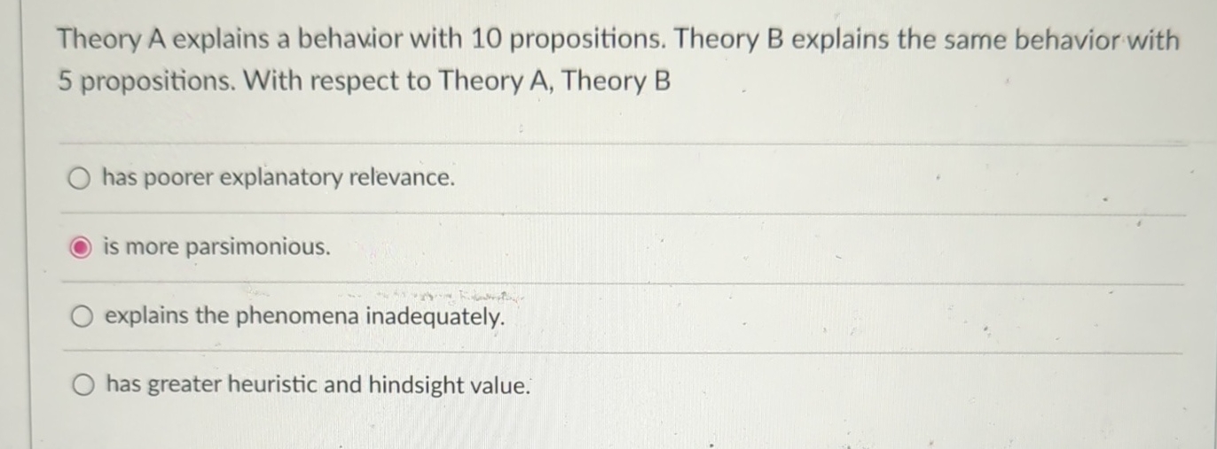 Solved Theory A explains a behavior with 10 ﻿propositions. | Chegg.com