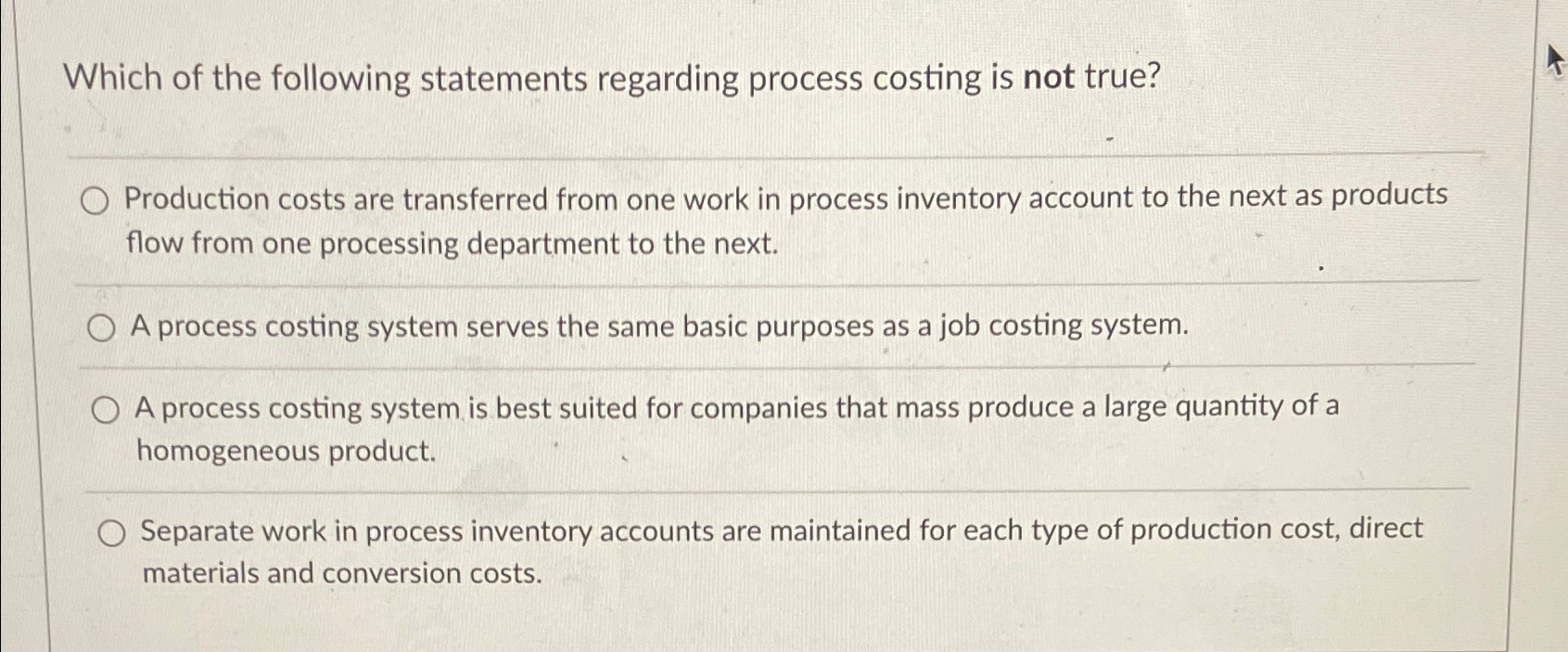 Solved Which of the following statements regarding process | Chegg.com