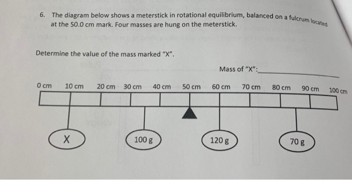 Solved on a fulcrum located 6. The diagram below shows a | Chegg.com