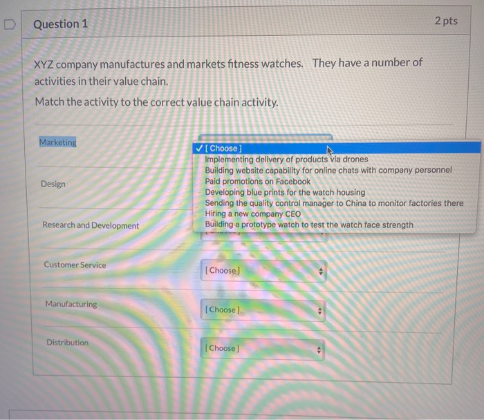 D Question 1 2 pts XYZ company manufactures and | Chegg.com