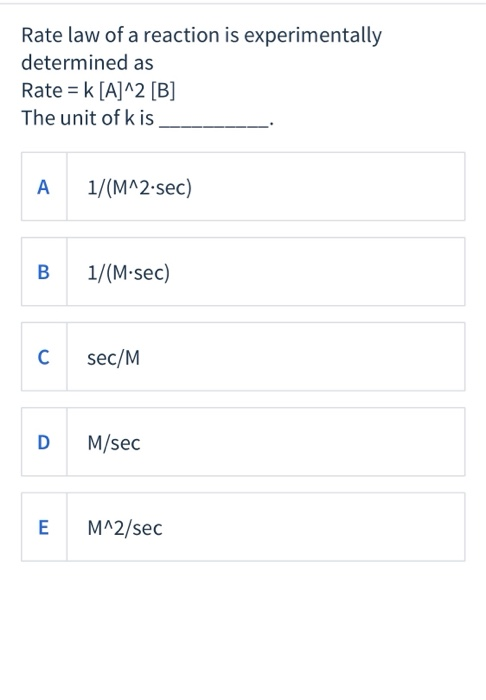 Solved Rate law of a reaction is experimentally determined | Chegg.com