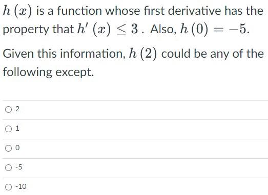 Solved h(x) is a function whose first derivative has the | Chegg.com