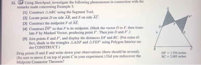Solved 12. Using Sketchpad, investigate the following | Chegg.com