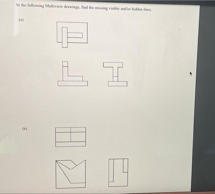 Solved In the following Multiview drawings, find the missing | Chegg.com