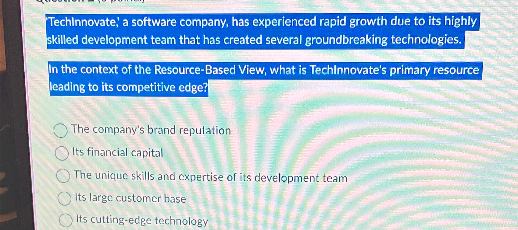 Solved 'TechInnovate', a software company, has experienced | Chegg.com