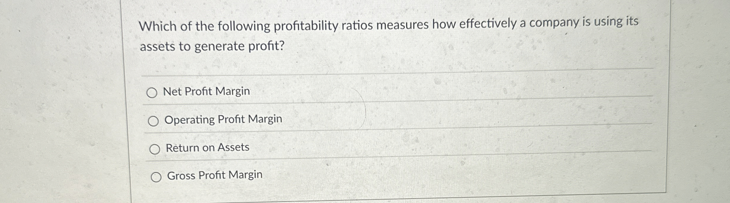 Solved Which of the following profitability ratios measures | Chegg.com
