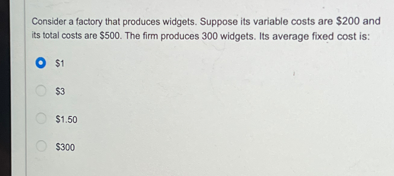 Solved Consider a factory that produces widgets. Suppose its | Chegg.com