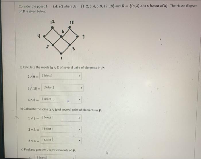 Solved Consider the poset P = (A, R) where A = | Chegg.com