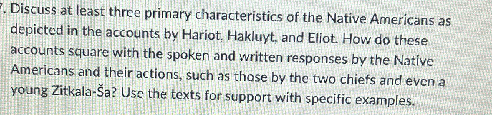 Discuss at least three primary characteristics of the | Chegg.com