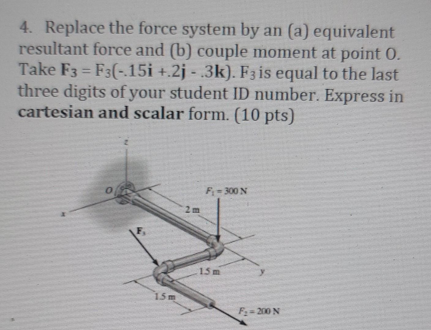 Solved Replace the force system by an (a) | Chegg.com