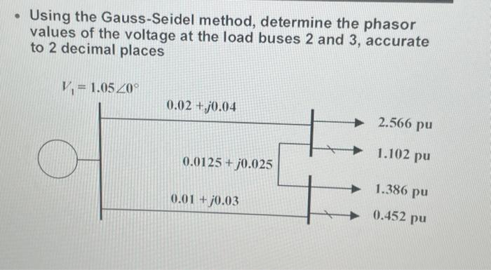 Solved - Using the Gauss-Seidel method, determine the phasor | Chegg.com