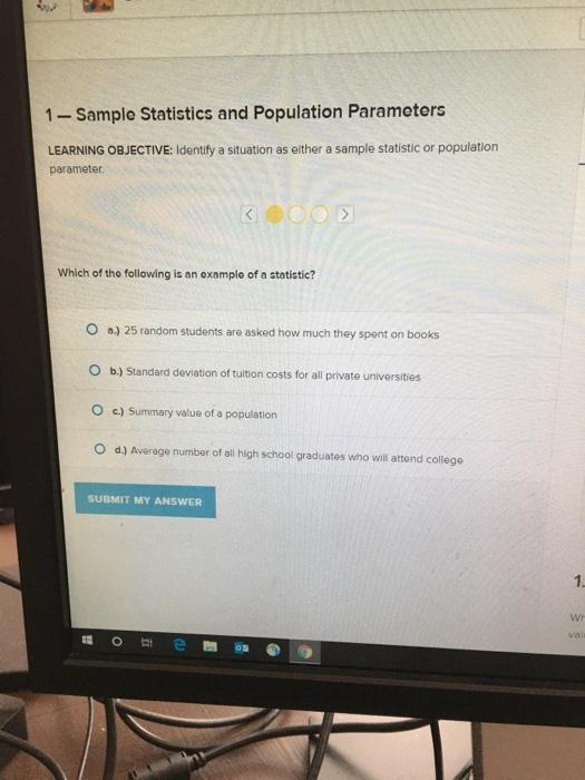 Solved 1 - Sample Statistics and Population Parameters | Chegg.com