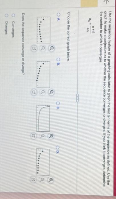 Solved Use the sequence feature of a graphing calculator to | Chegg.com