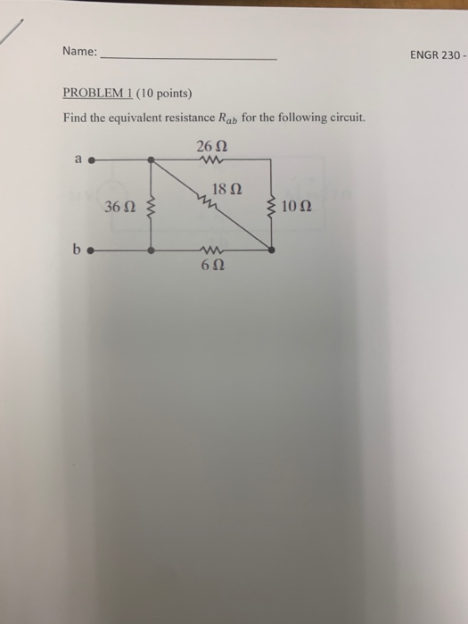 Solved Name: ENGR 230 - PROBLEM 1 (10 points) Find the | Chegg.com