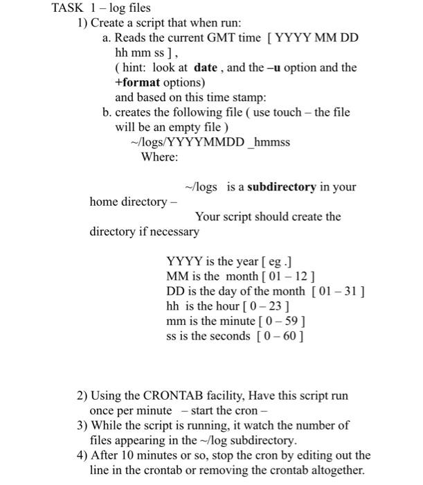 Solved Ask 1−log Files 1 Create A Script That When Run A