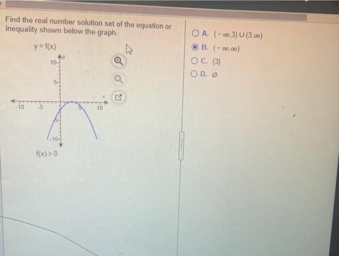 Solved Find the real number solution set of the equation or | Chegg.com