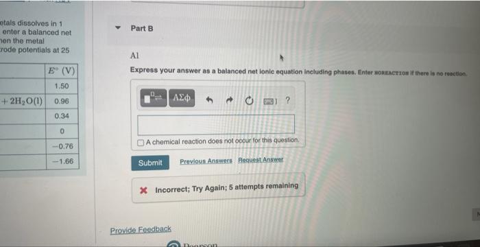 Solved x Incorrect; Try Again; 5 attempts remaining | Chegg.com
