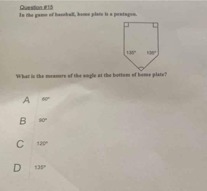 Solved Question \#15 In the game of baseball, home plate is | Chegg.com
