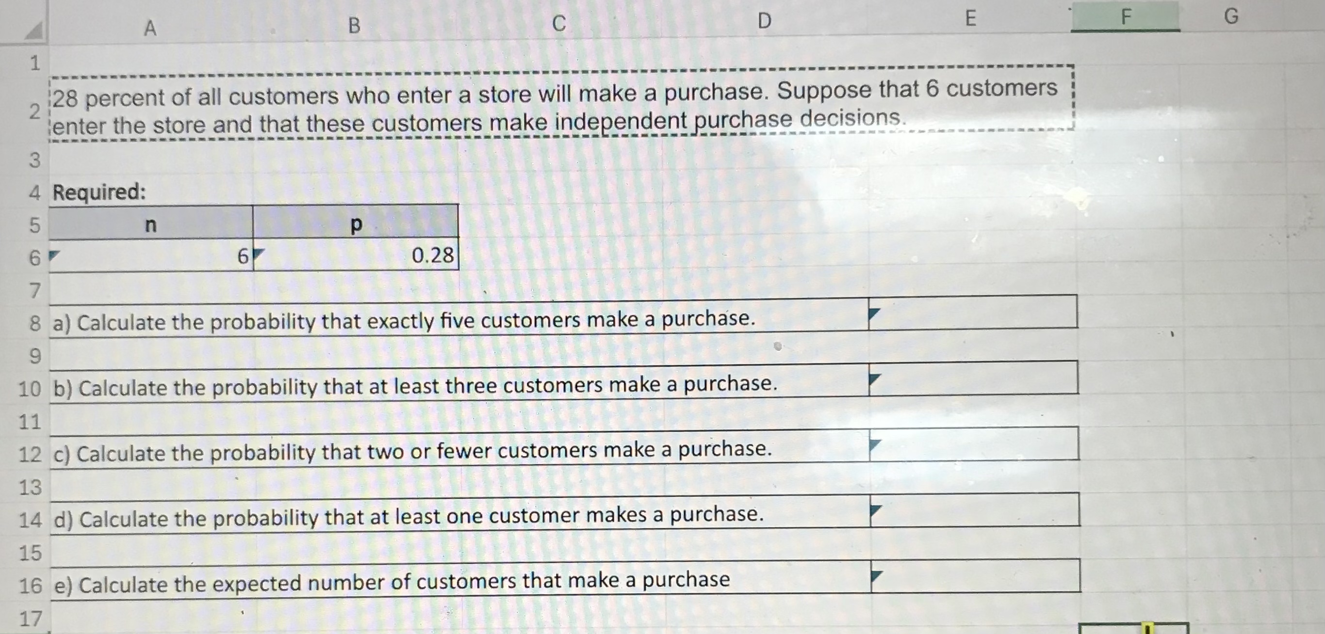 Solved 1 28 ﻿percent of all customers who enter a store will | Chegg.com