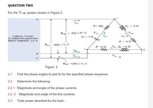 Solved QUESTION TWO For the Y-A system shown in Figure 2 Y | Chegg.com
