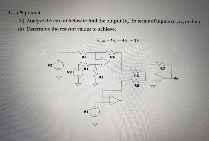 Solved 4. (25 points) (a) Analyze the circuit below to find | Chegg.com
