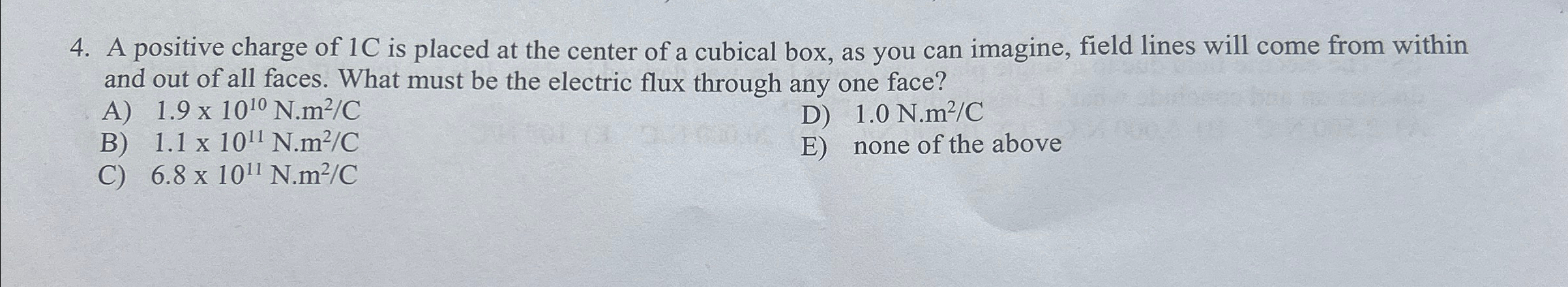 Solved A positive charge of 1C ﻿is placed at the center of a | Chegg.com