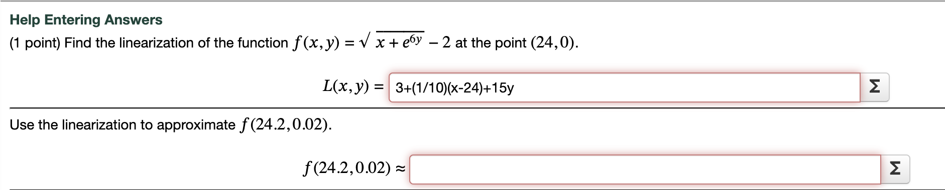 Solved Help Entering Answers(1 ﻿point) ﻿Find the | Chegg.com