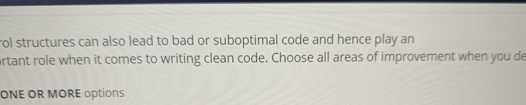 Solved ol structures can also lead to bad or suboptimal code | Chegg.com