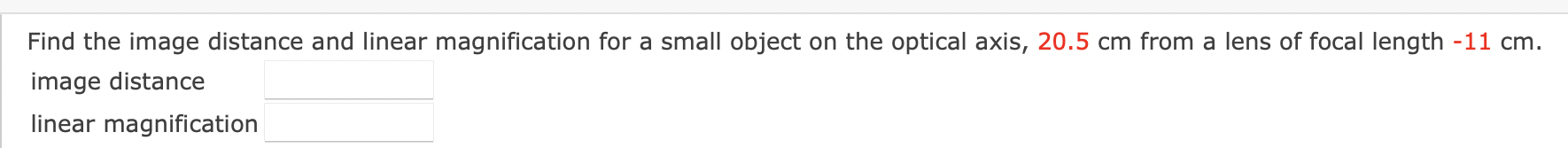 Solved Find the image distance and linear magnification for | Chegg.com