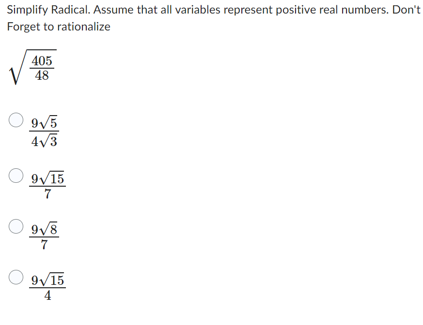 Solved Simplify Radical. Assume that all variables represent | Chegg.com