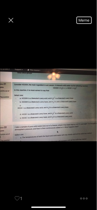 Solved X Meme Supon This 21 Consider HCOOH, the main | Chegg.com