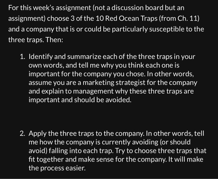 Solved 1. Identify and summarize each of the three traps in | Chegg.com
