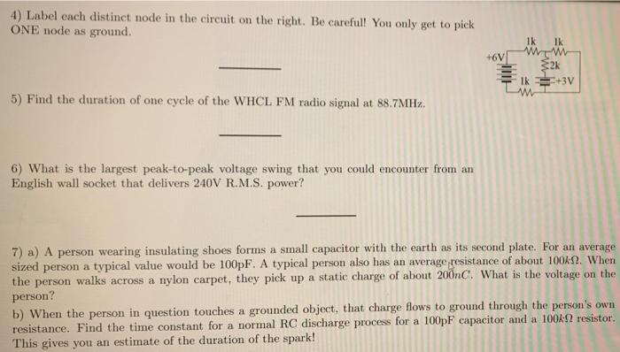 Solved 4) Label each distinct node in the circuit on the | Chegg.com