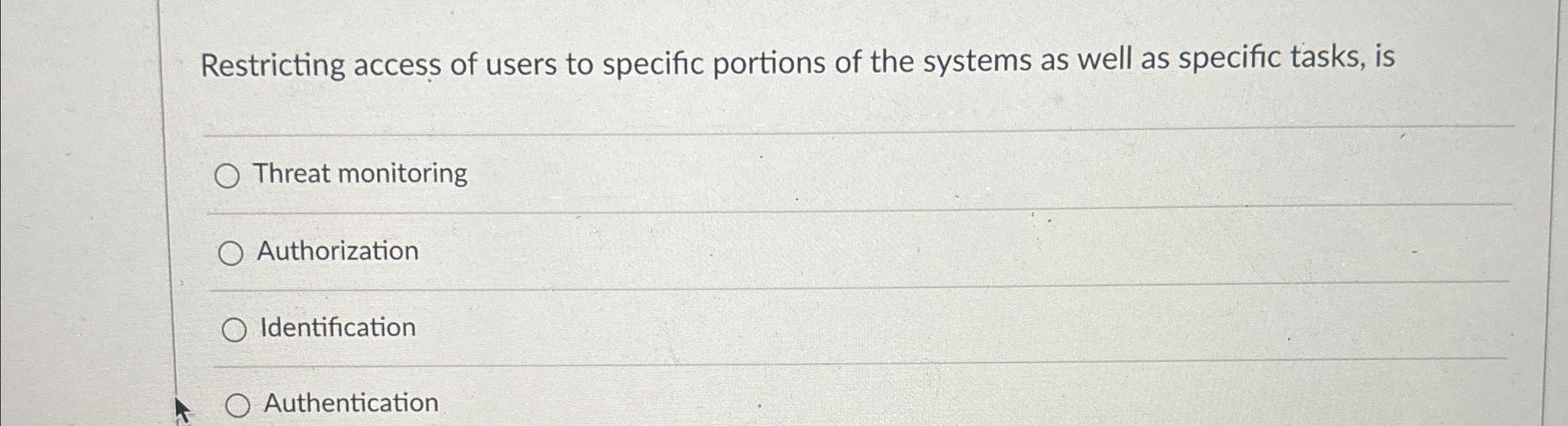 Solved Restricting access of users to specific portions of | Chegg.com