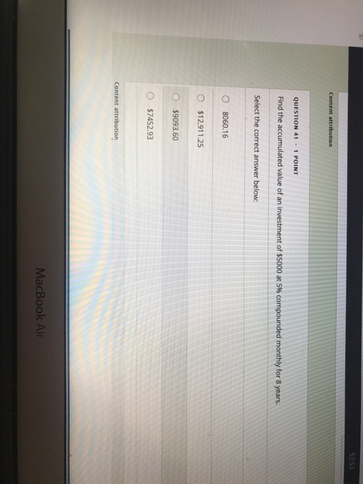 Solved 53:53 Content attribution QUESTION 41 - 1 POINT Find | Chegg.com