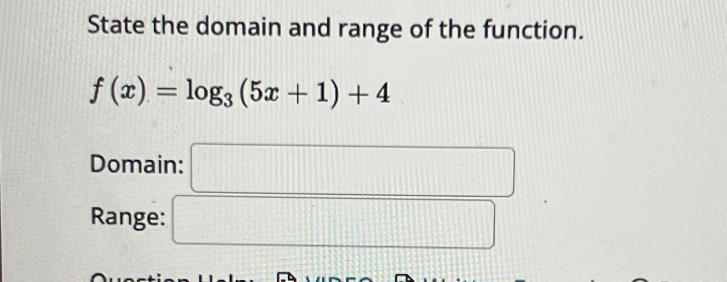 Solved State the domain and range of the | Chegg.com