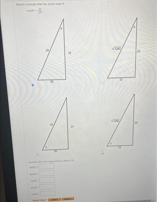 Solved Find The Exact Values Of The Six Trigonometric Ratios