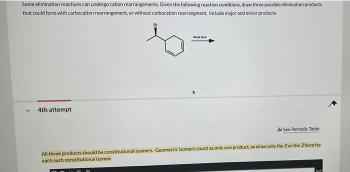 Solved Some elimination reactions can undergo cation | Chegg.com