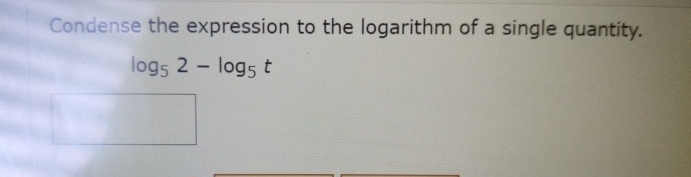 Solved Condense the expression to the logarithm of a single | Chegg.com