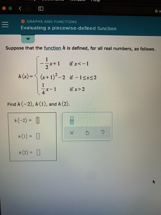 Solved GRAPHS AND FUNCTIONS Evaluating a piecewise-defined | Chegg.com