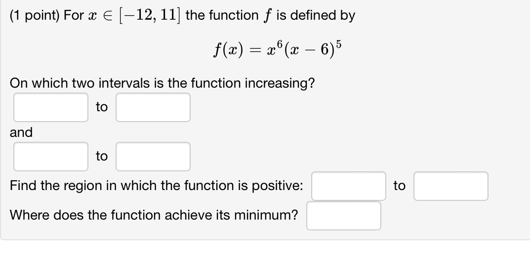 Solved (1 ﻿point) ﻿For xin[-12,11] ﻿the function f ﻿is | Chegg.com