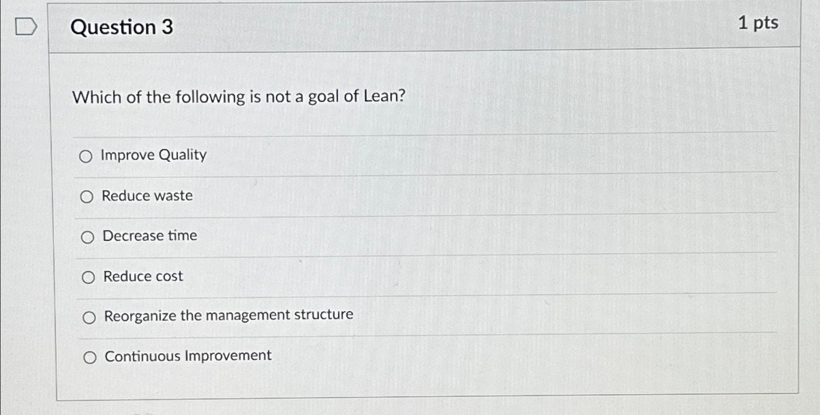 Solved Question 31 ﻿ptsWhich of the following is not a goal | Chegg.com