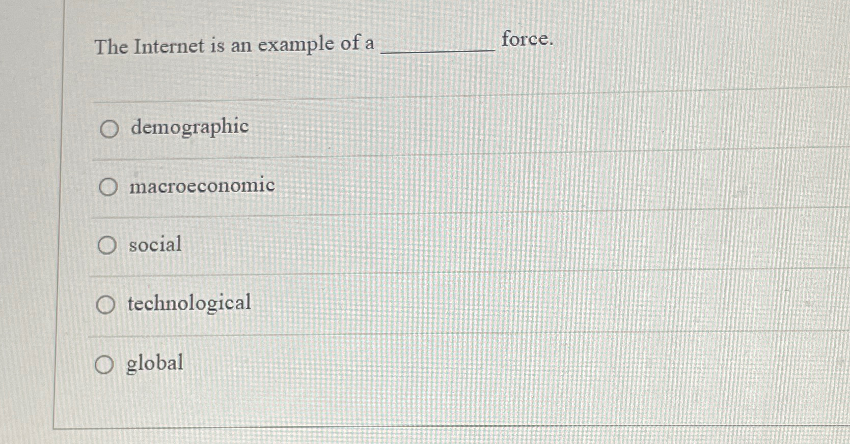 Solved The Internet is an example of a | Chegg.com