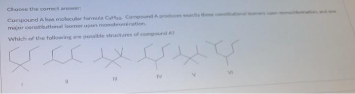 Solved Choose the correct answers Compound A has molecular | Chegg.com