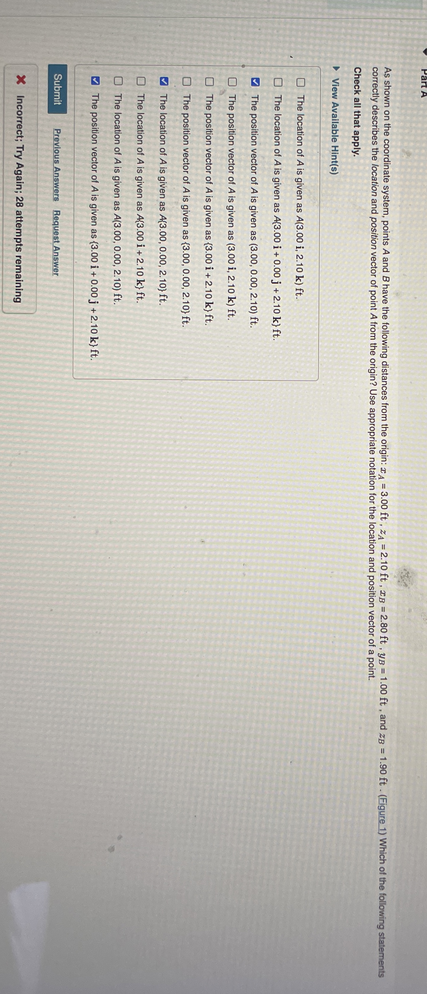 correctly describes the location and position vector | Chegg.com