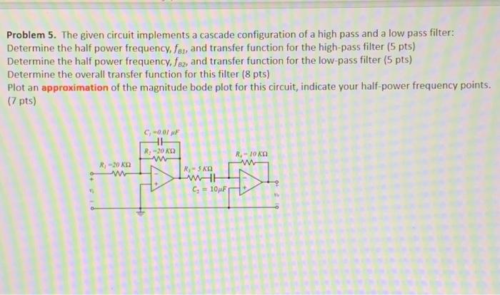 Solved Problem 5. The given circuit implements a cascade | Chegg.com